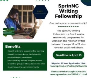 Call For Applications: Spring Writing Fellowship Online Mentorship ...